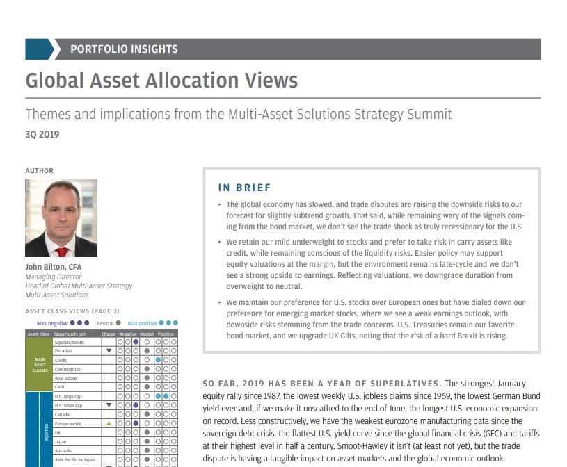 Global Asset Allocation Views - 3Q 2019 | Financial Investigator